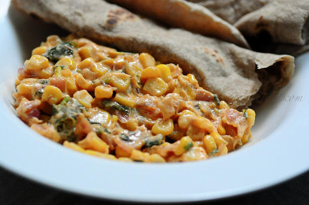 Corn Malai Sabzi - Sweet Corn Curry with Cream Cheese in 15 Mins ...