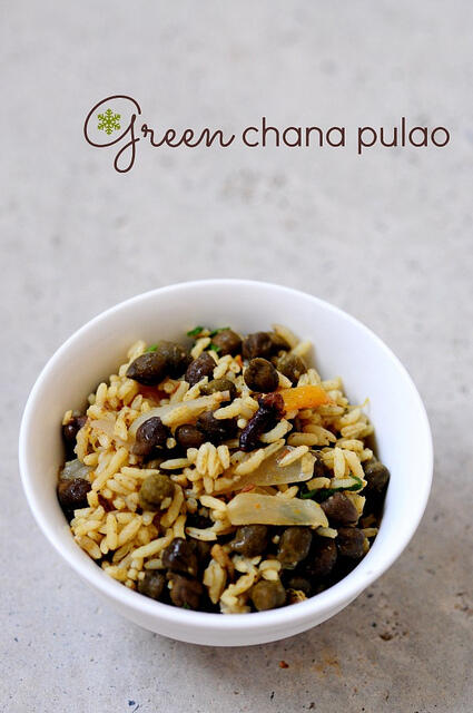 Green Channa Pulao Recipe | Chana Pulav Recipe | Step by Step - Edible ...
