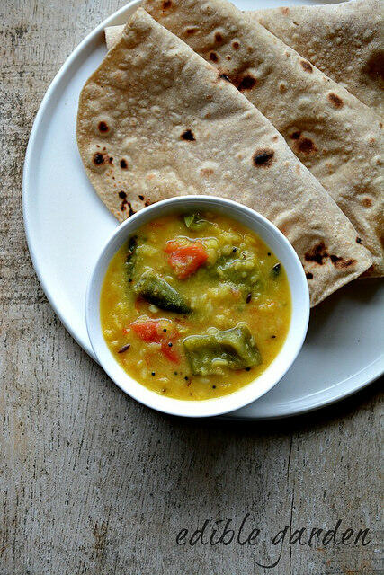 Tomato capsicum dal recipe, no onion no garlic dal - Edible Garden