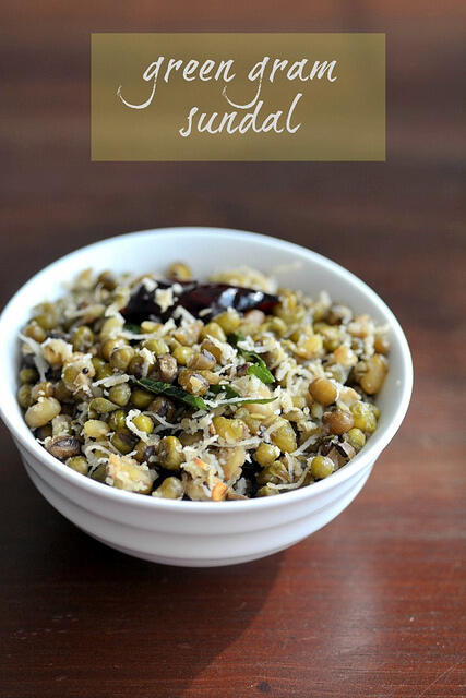 Green Gram Sundal Recipe, Pacha Payaru Navratri Sundal - Edible Garden