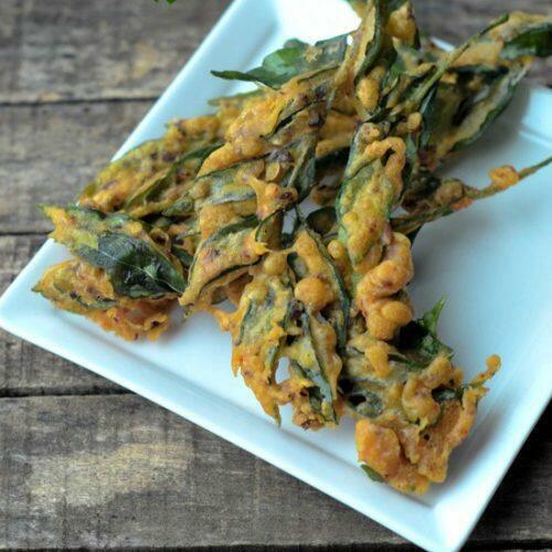 Curry leaves pakoda recipe, easy evening snack recipes - Edible Garden