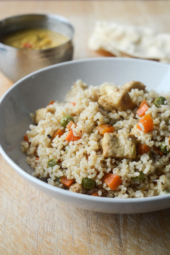 Vegetable Paneer Biryani with Brown Rice - Edible Garden